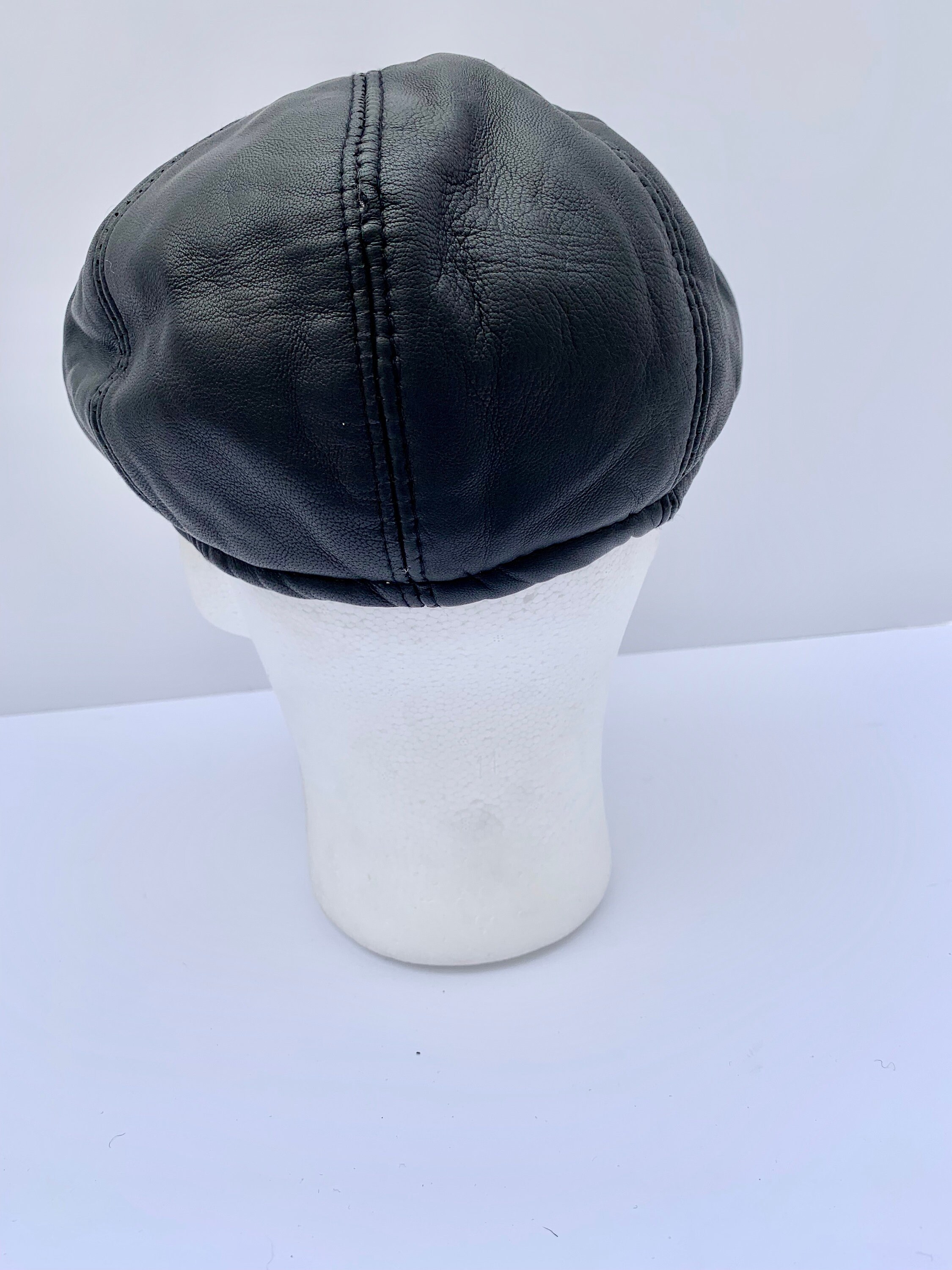 New Soft Leather 8 Panels Newsboy Cap Earflap Peaky Blinders Hat Baker ...