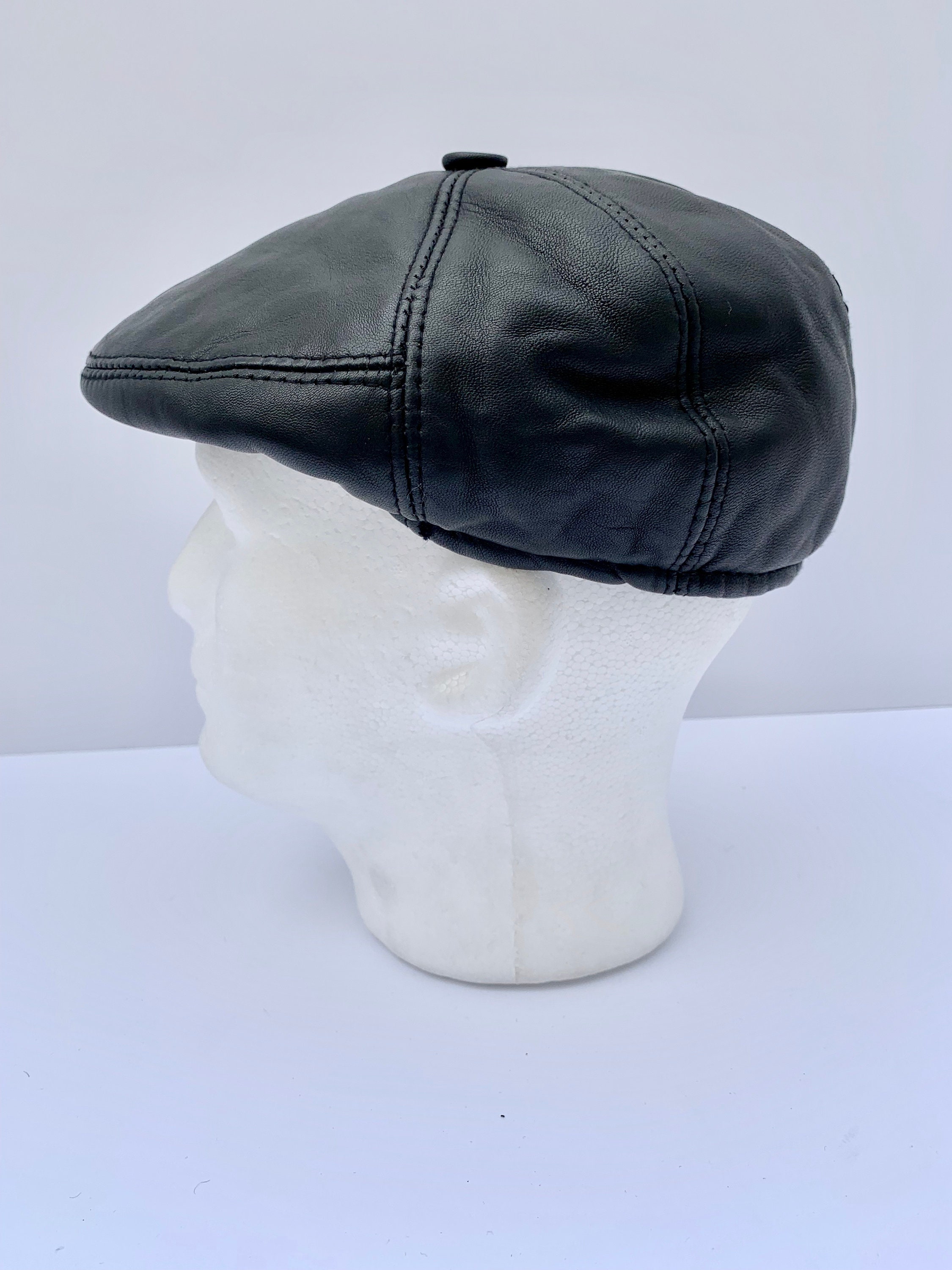 New Soft Leather 8 Panels Newsboy Cap Earflap Peaky Blinders Hat Baker ...