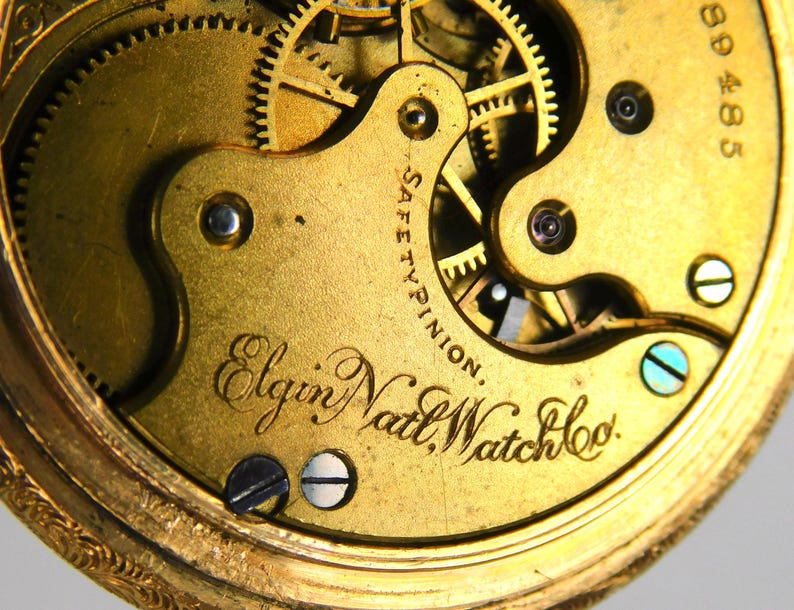 Antique 1894 14 K Gold Filled Hunter Case ELGIN Lady's Pocket Watch ...