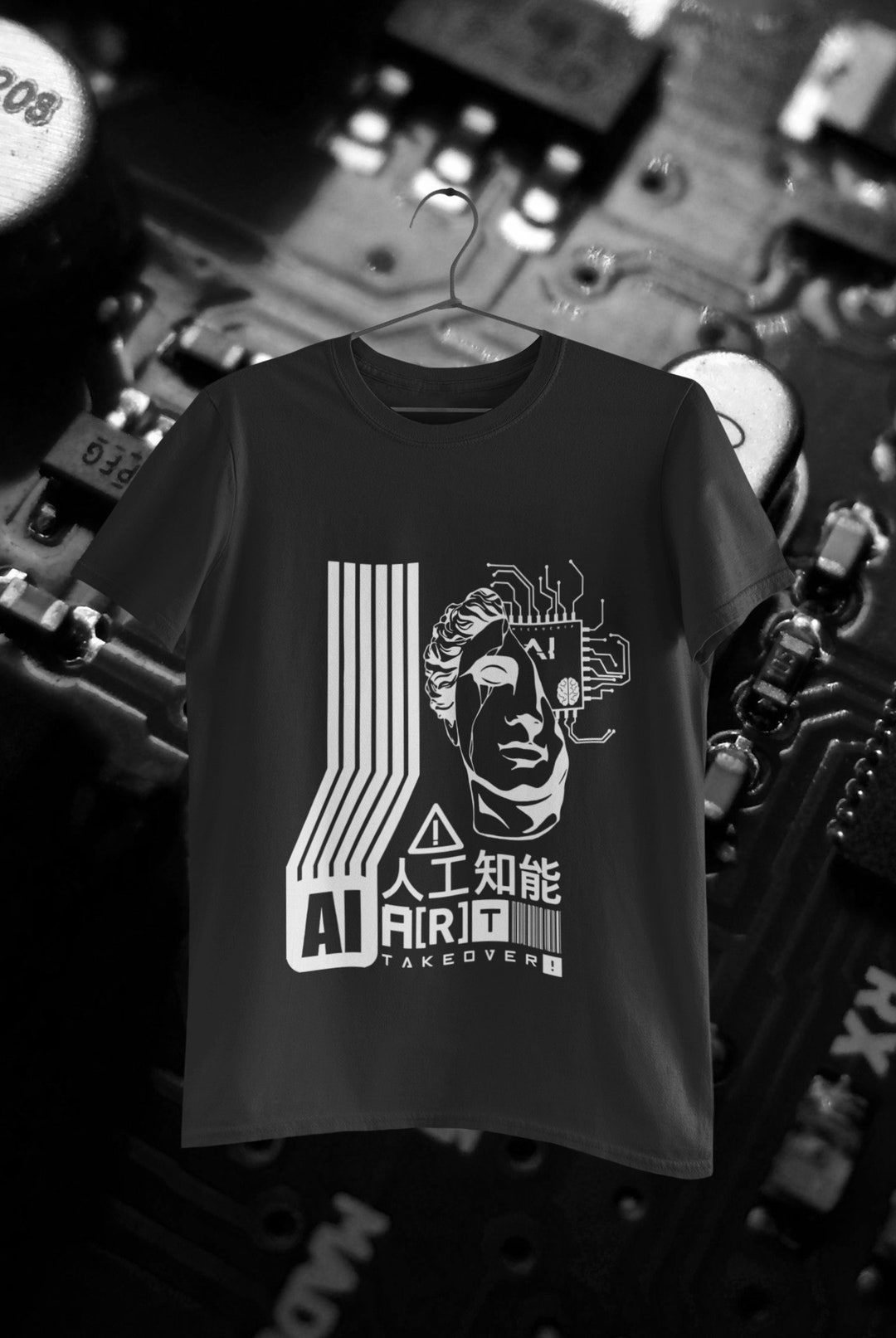 AI Art Takeover Techwear T-shirt Gothic T Shirt - Etsy