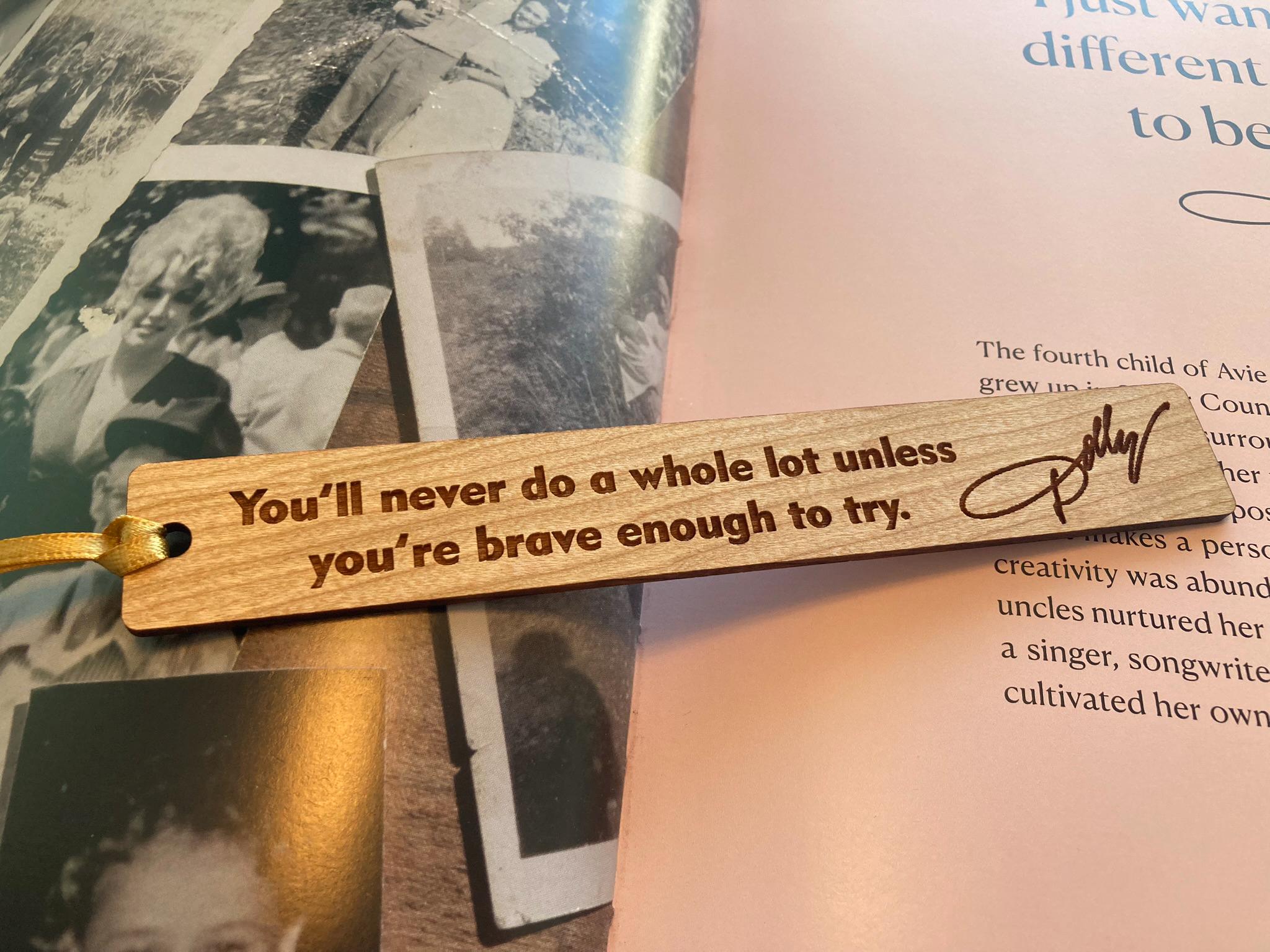 Narrow Wood Bookmark Featuring Dolly Parton Quotes - Quality Cherry ...