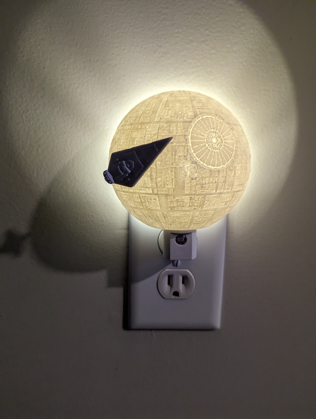 Dark Side LED Night Light | 3D Printed Lithophane | Wall Plug for ...
