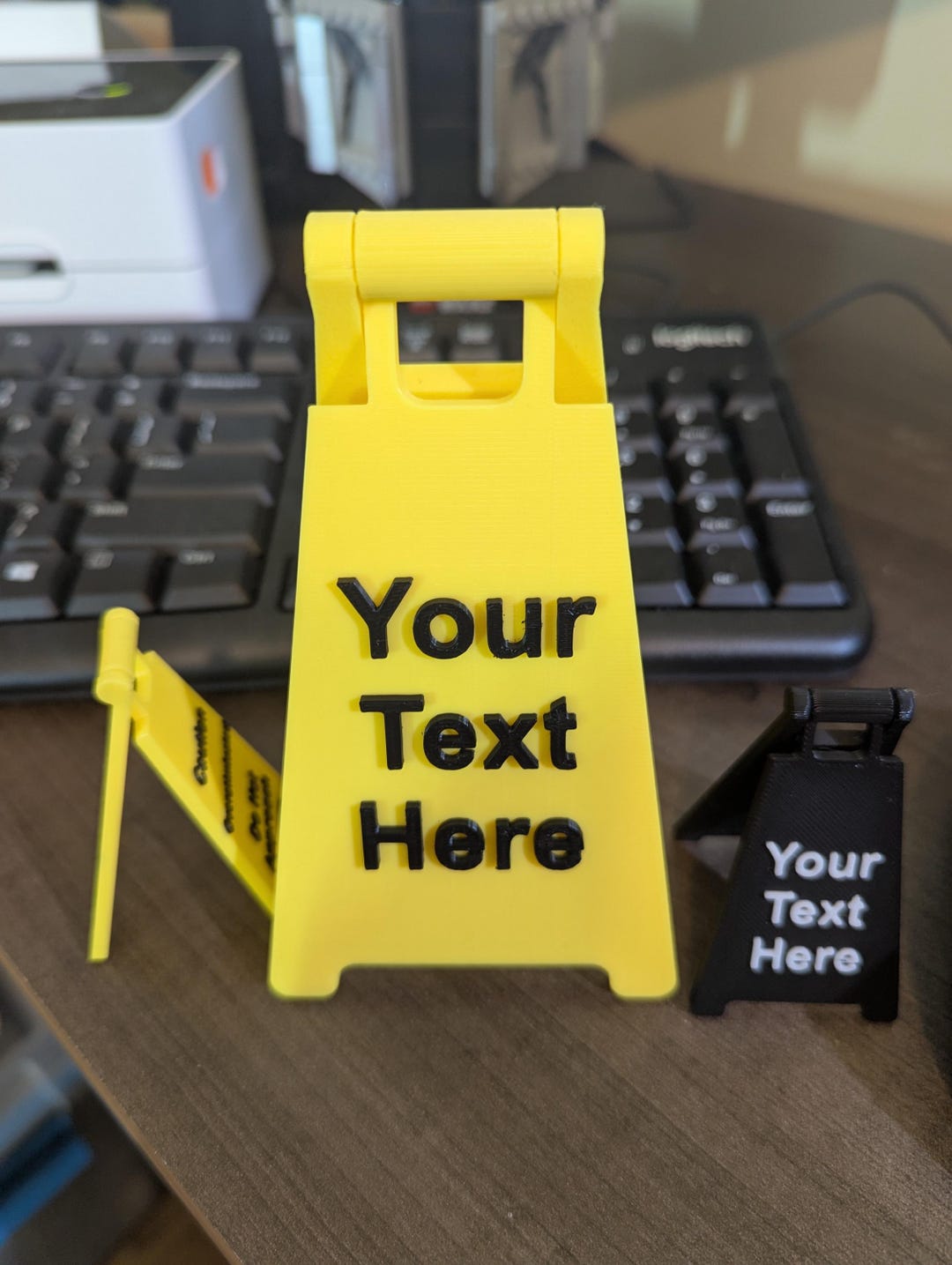 Custom Mini Caution Wet Sign | 3D Printed for Your Office or Desk ...