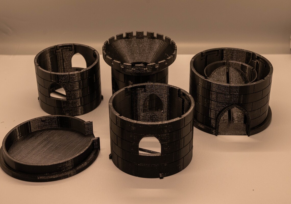 3D Printed Collapsible Castle Dice Tower | Etsy