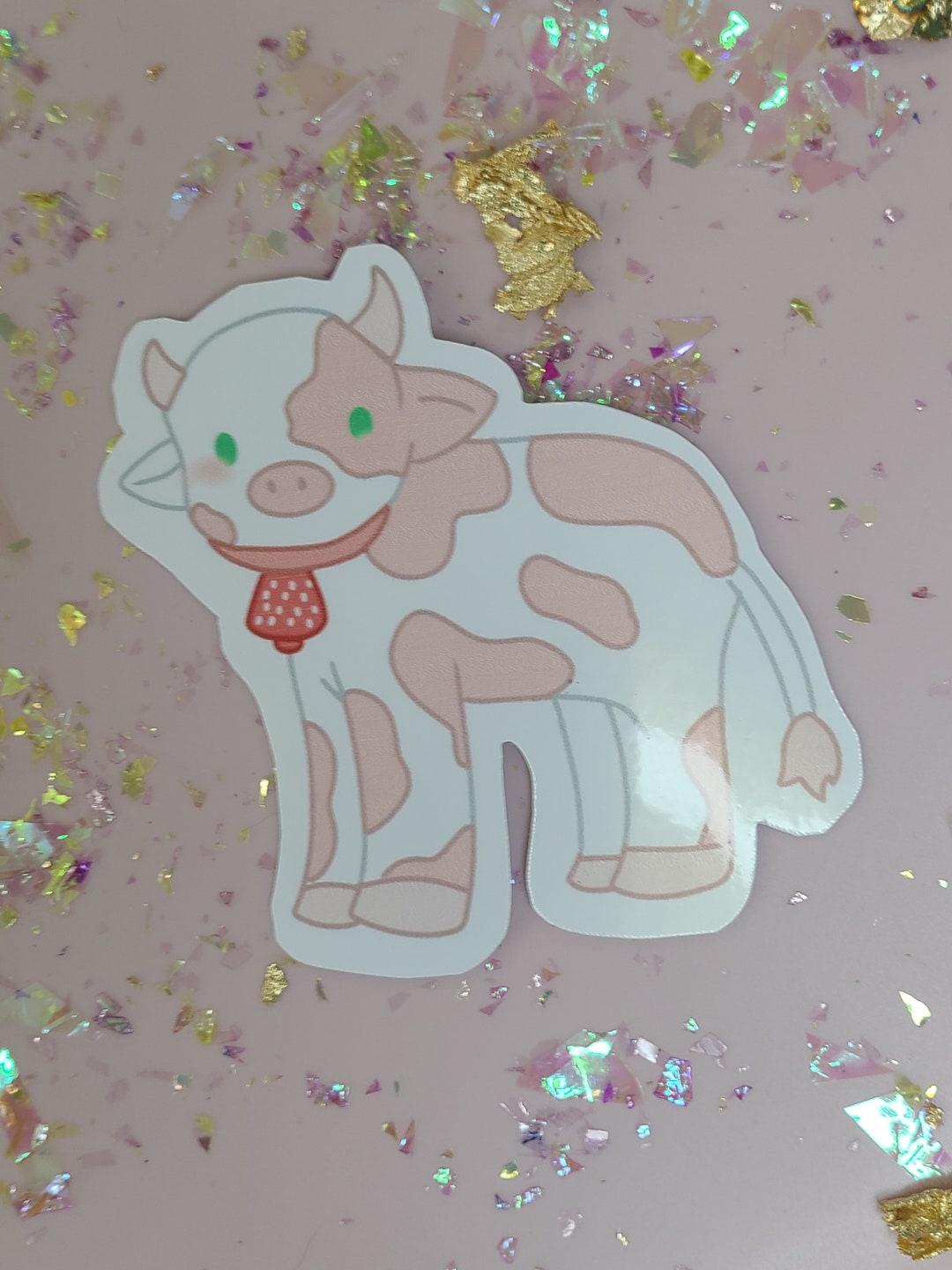 Strawberry Cow Sticker - Etsy