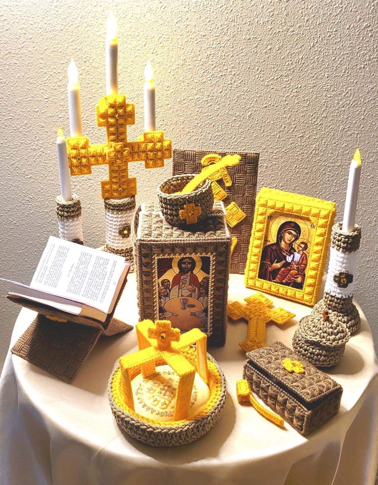 Crochet Coptic Orthodox Complete Church Altar Set: Educational Mass Kit ...