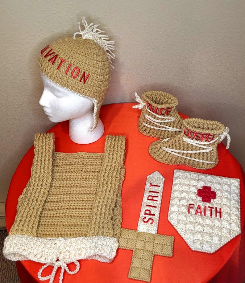 Crochet Armor of God Outfit for Kids - Helmet, Breastplate, Shield ...