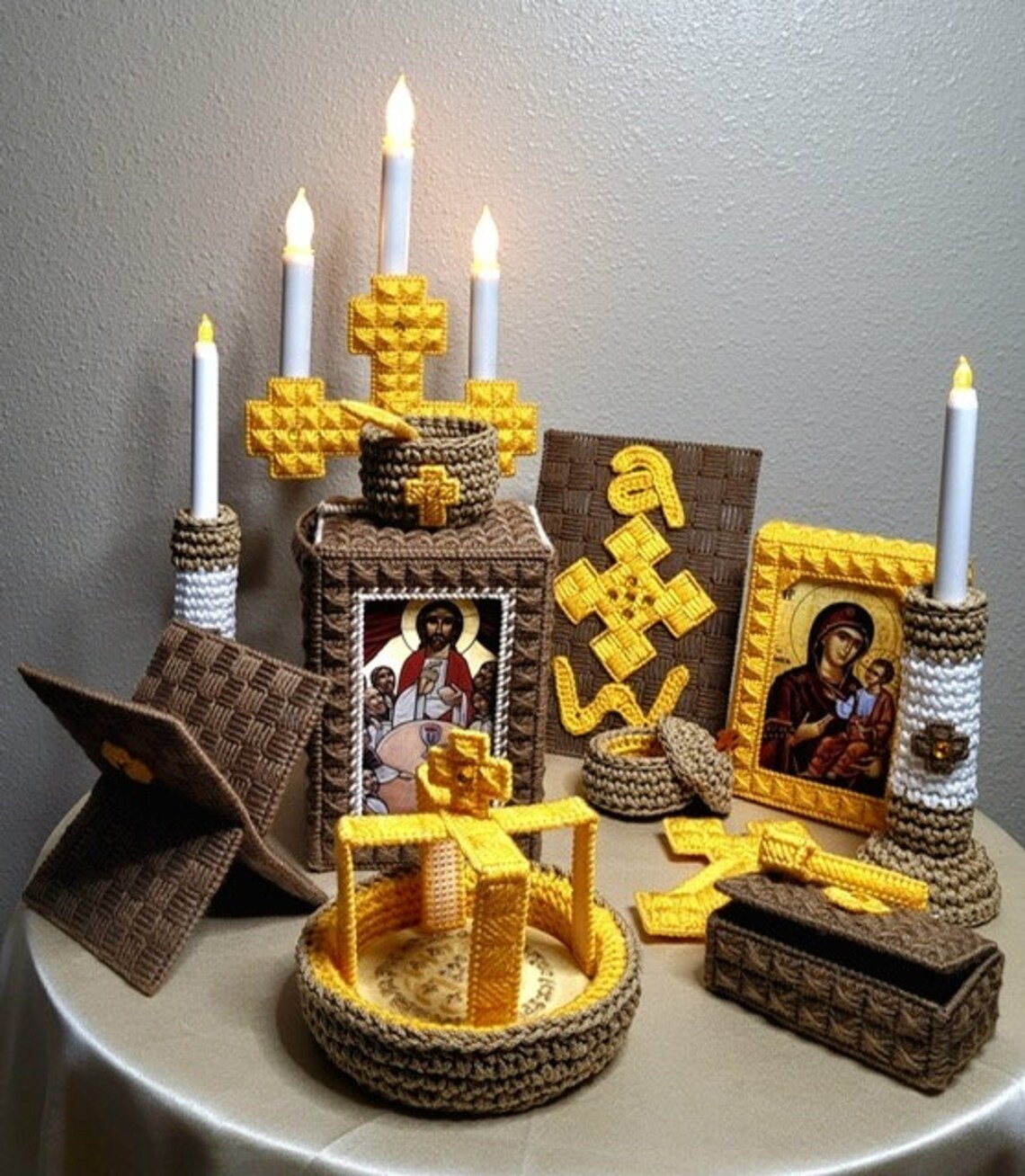 Crochet Coptic Orthodox Complete Church Altar Set: Educational Mass Kit ...