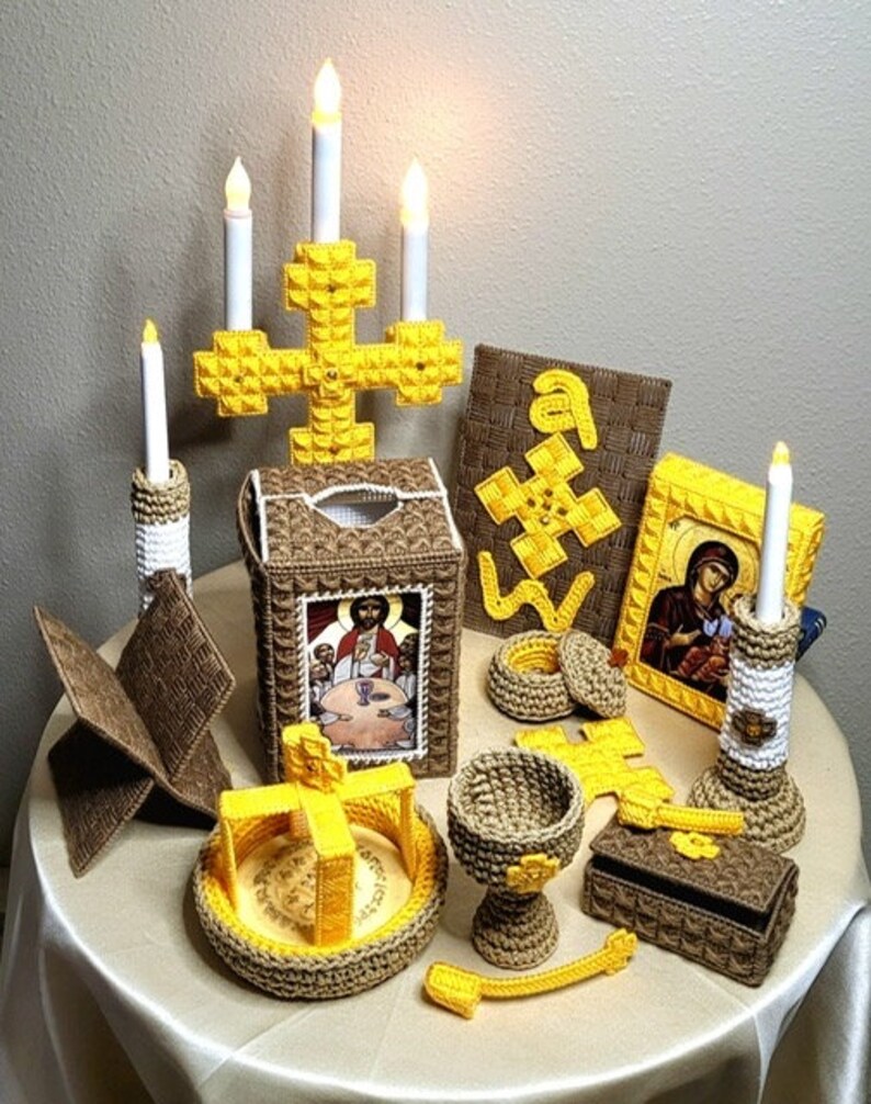 Crochet Coptic Orthodox Complete Church Altar Set: Educational Mass Kit ...