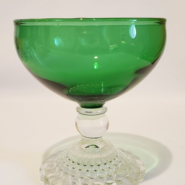 Green Glass Compote - Etsy