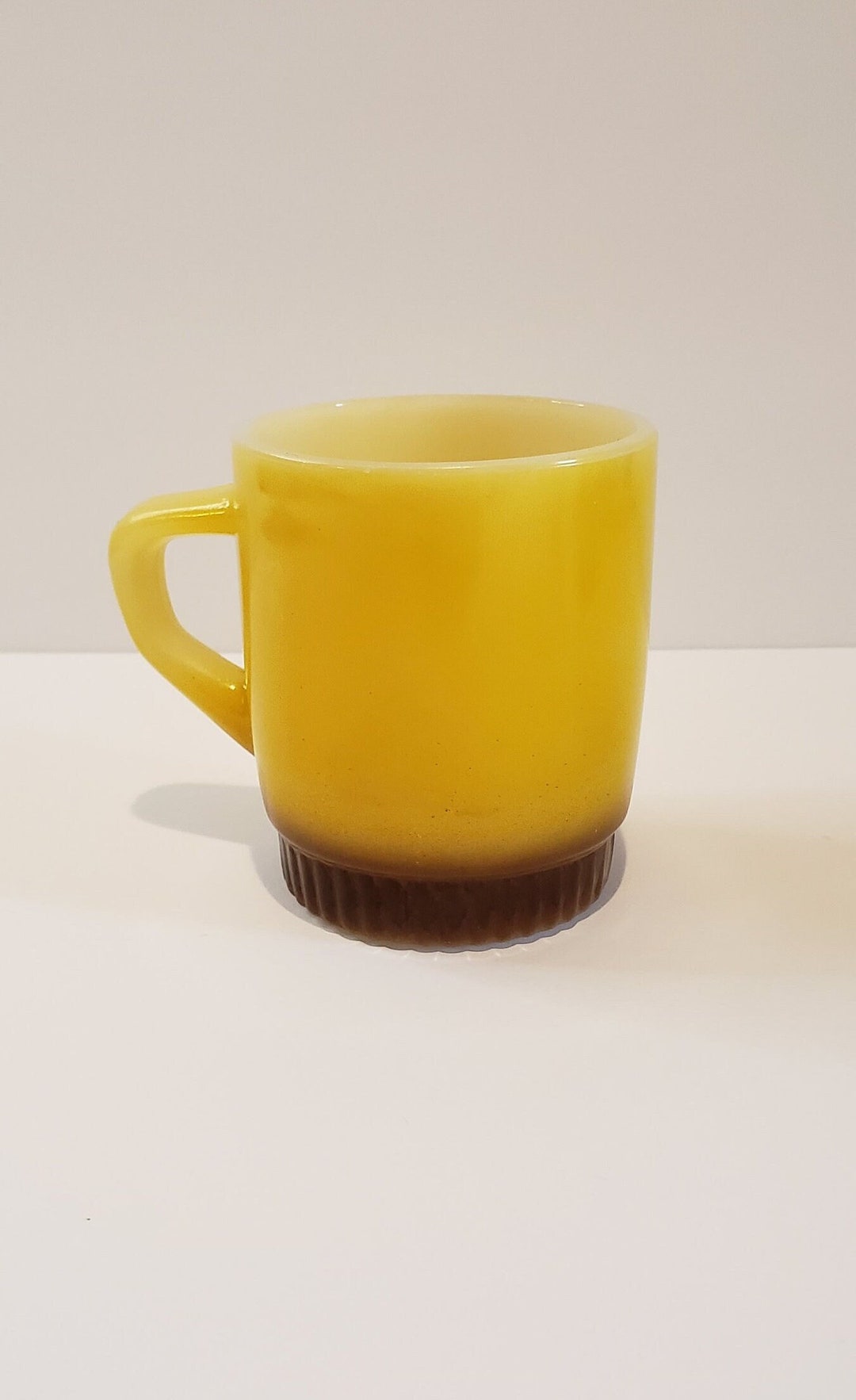 Fire-king Ware Stacking Mug by Anchor Hocking in Sunny Yellow With a ...