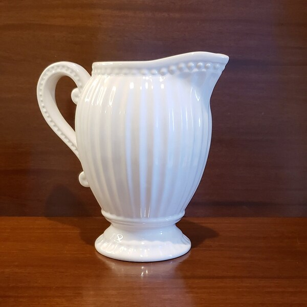 Large White Ceramic Pitcher - Etsy
