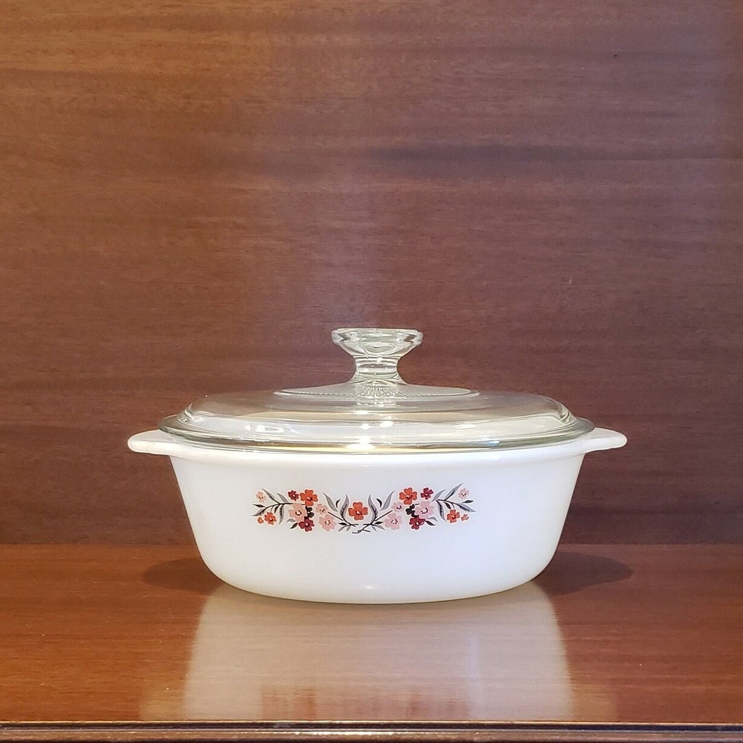 1960s Two Quart Round Lidded Fire-king Casserole Dish in the Primrose ...