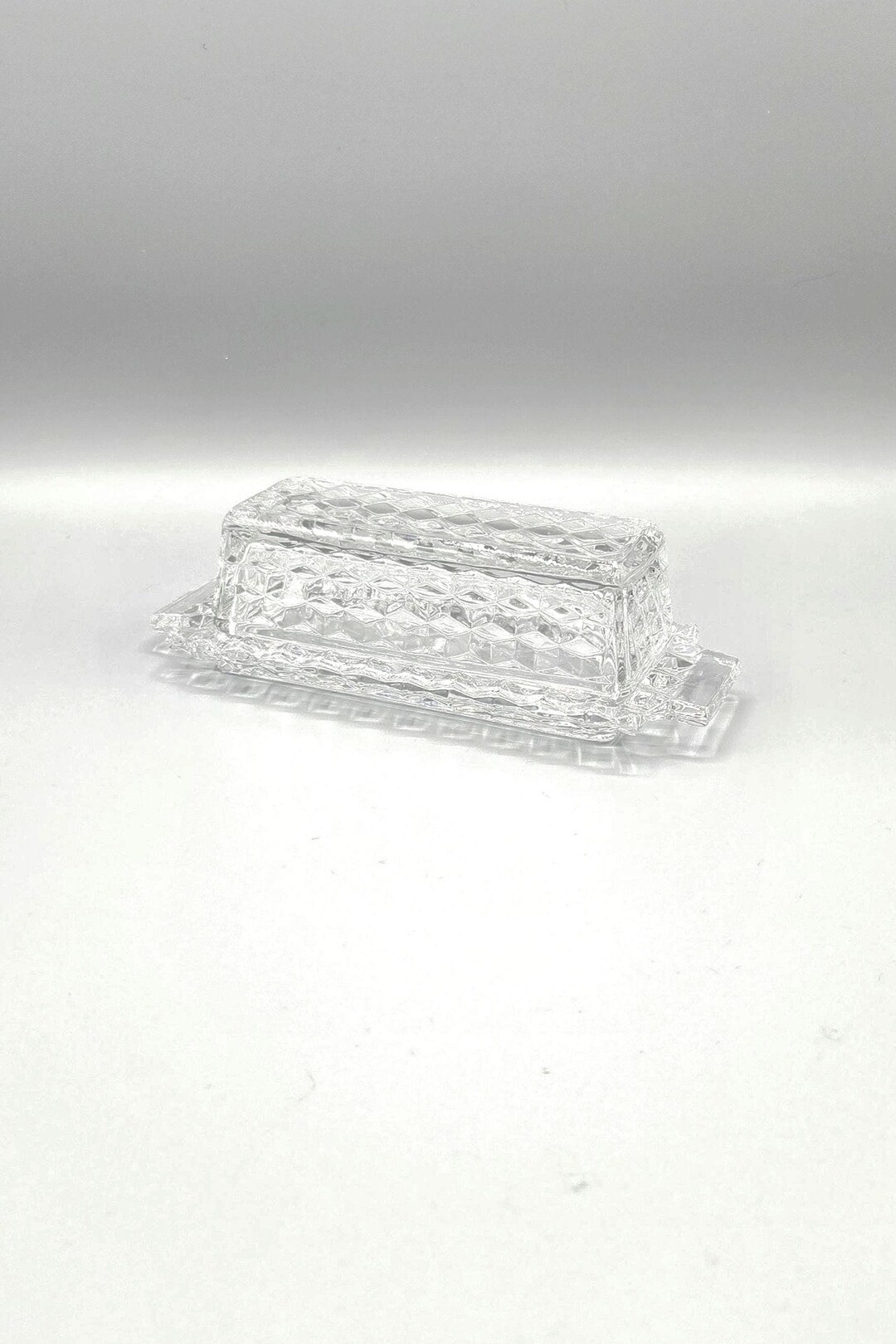 Fostoria American Clear Rectangular Shaped Covered Butter Dish With Two ...