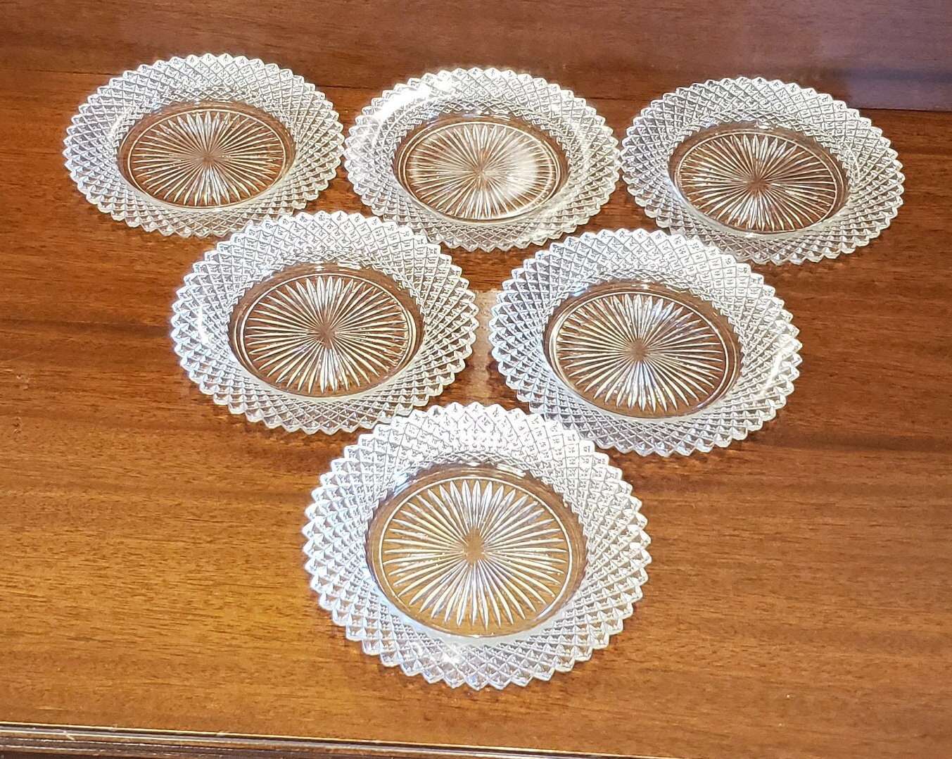 Miss America Clear Depression Glass Bread and Butter Plates Made by ...