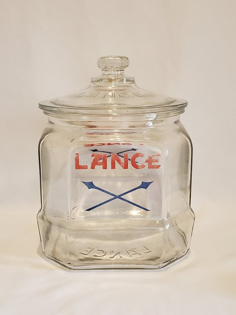 1930s Original Lance Store Counter Cracker Glass Jar With Lid - Etsy
