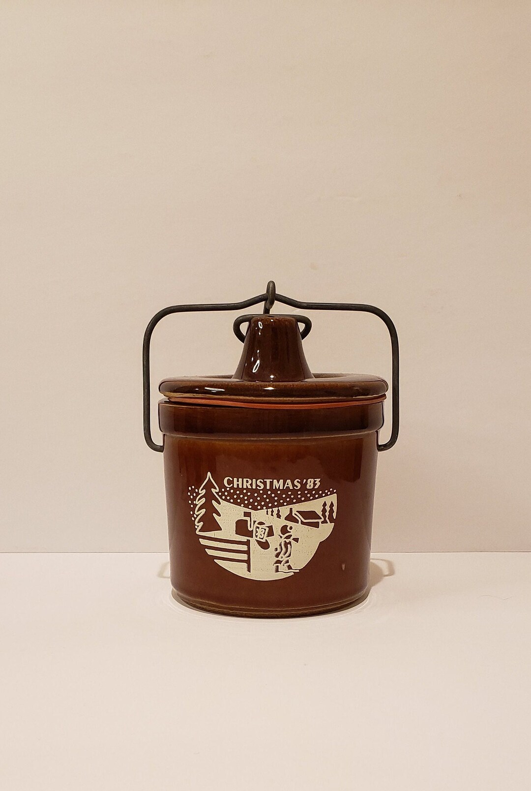1983 Figis 18 Ounce Cheese Crock With Wire Bail and Original Rubber ...