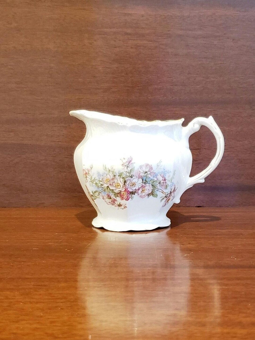 Early 1900s Small Porcelain Embossed Milk Pitcher With Beautiful Floral ...