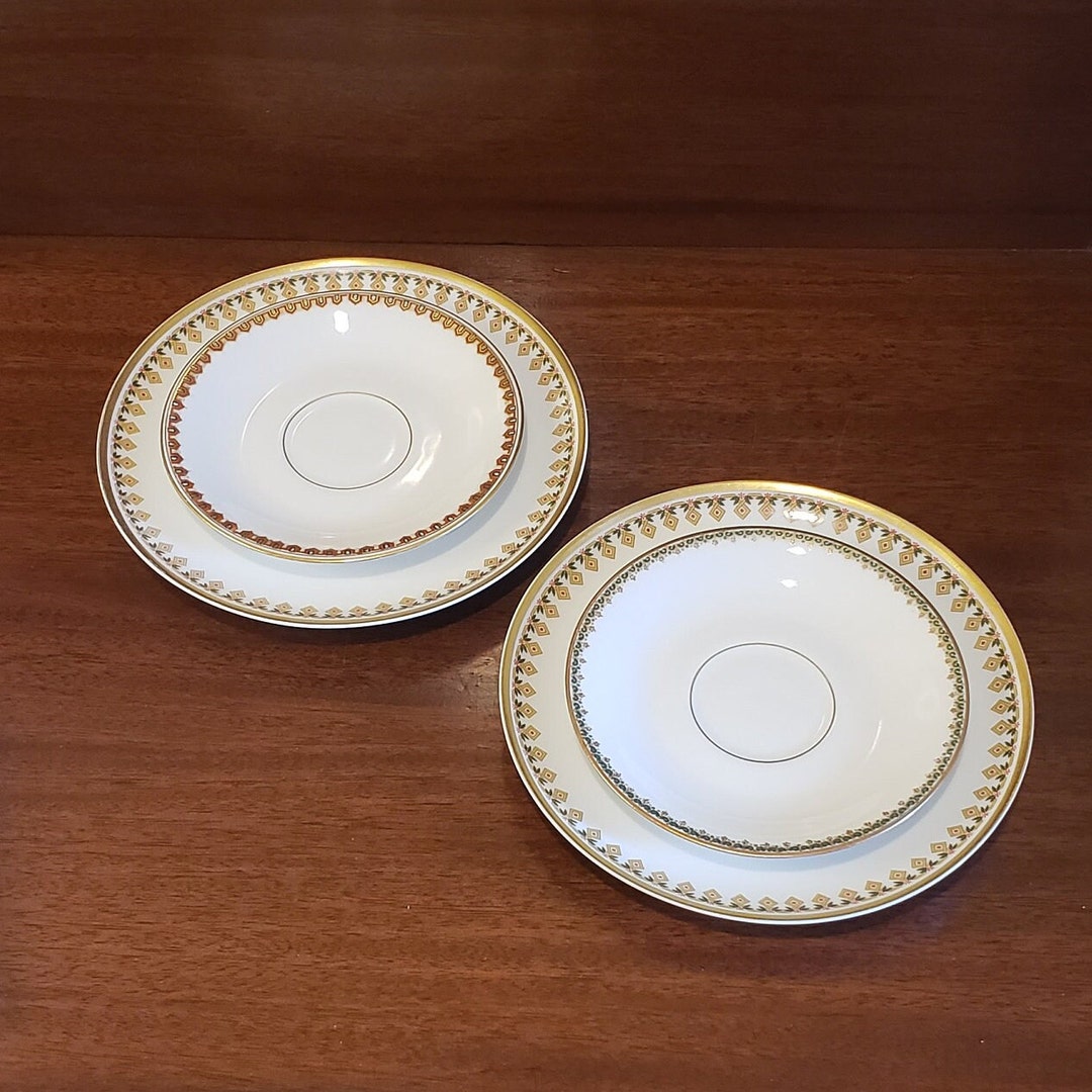 Limoges Plates Mixed Patterns - Two Saucers and Two Salad / Dessert ...