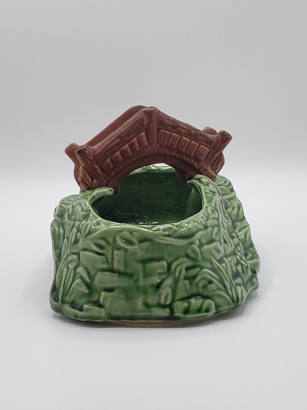 1950s Vintage Pottery / Ceramic Bridge Over Pond #756 Planter by ...