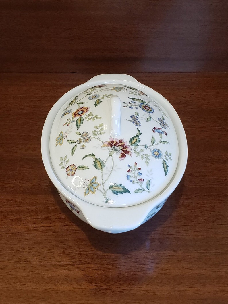 Nine Inch Oval Baker With Lid in the Multi Colored Buckingham Pattern ...