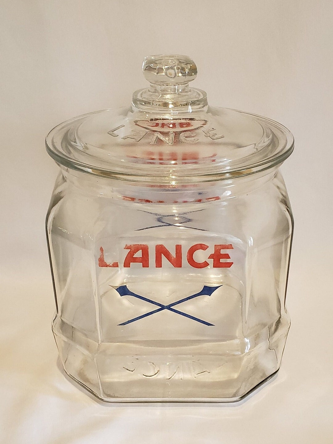 1930s Original Lance Store Counter Cracker Glass Jar With Lid - Etsy