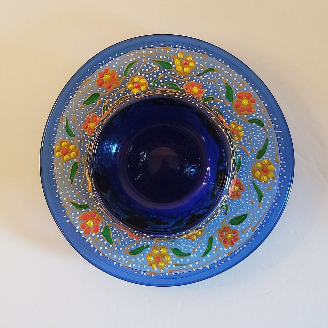 Cobalt Blue Glass Under Plate and Bowl Hand Blown and Hand - Etsy