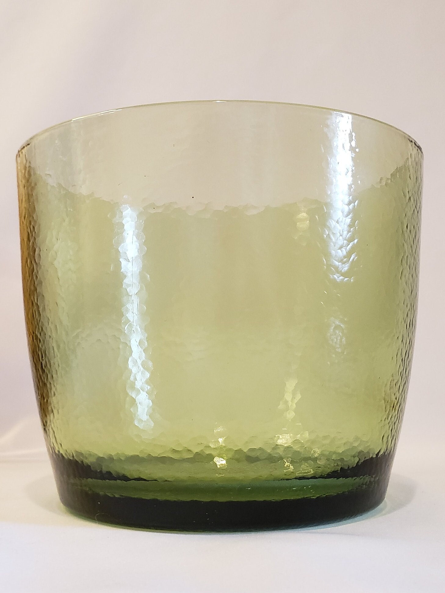Avocado Green Glass Ice Cube Bowl, Serving Bowl, Serving Bowl, Candle ...