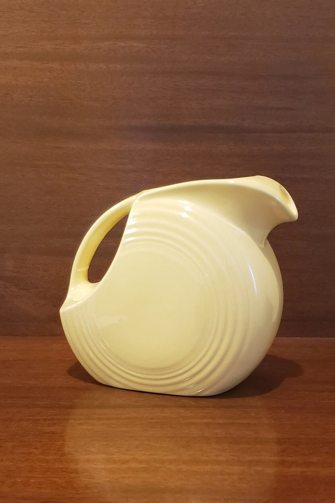 Fiestaware Large Yellow Disc Pitcher - Etsy