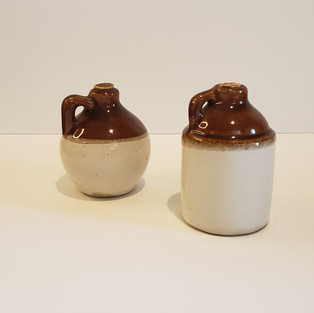 Miniature Stoneware Two Tone Vintage Jugs - Set of Two - Etsy