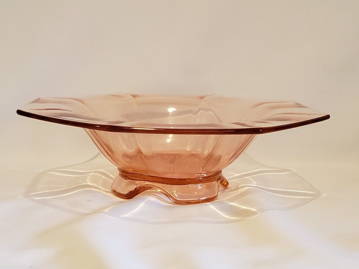 1950-60s Molly Pink Footed Centerpiece Bowl Made by Imperial Glass ...