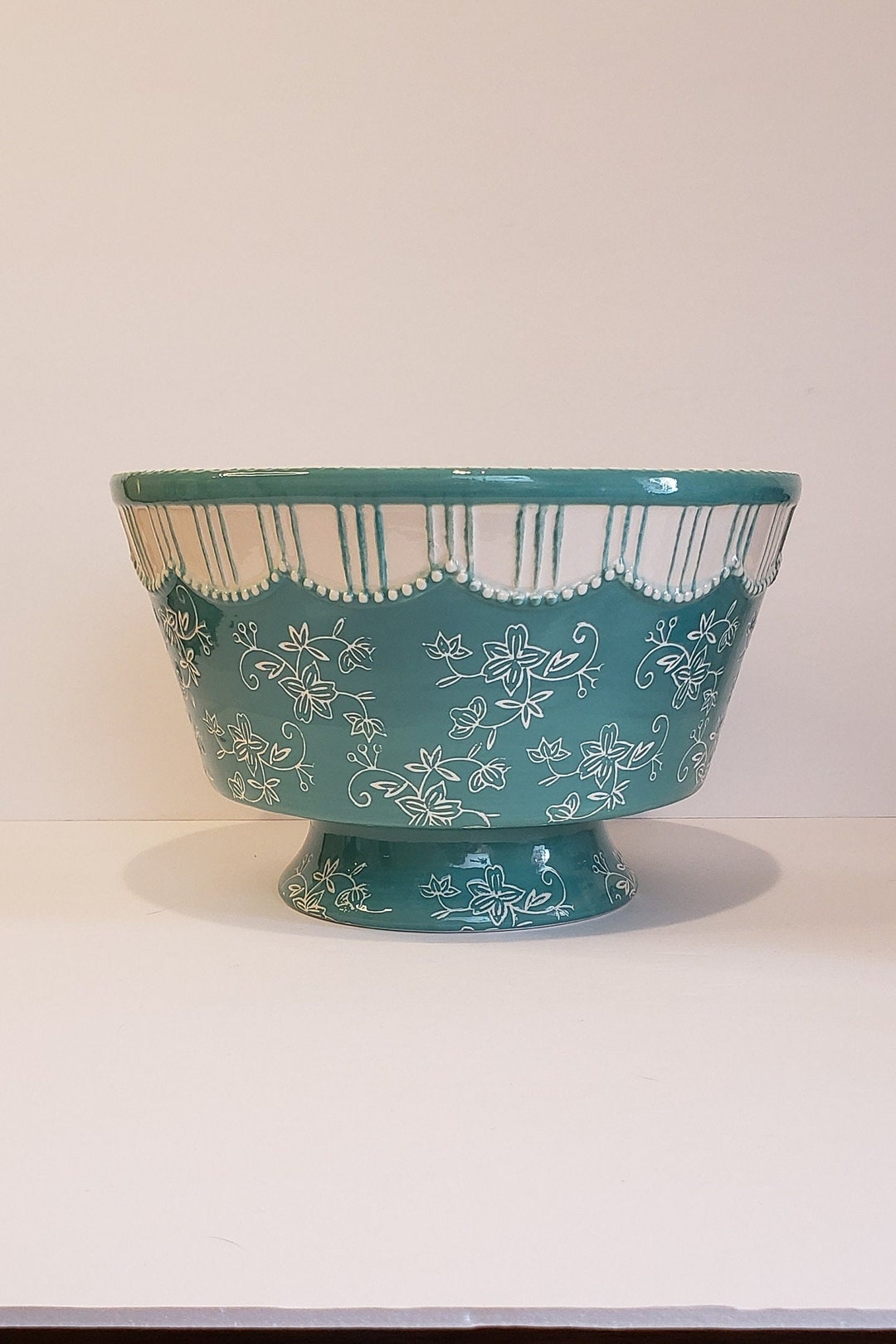 Temp-tations Floral Lace Light Blue / Turquoise and White Three Quart ...