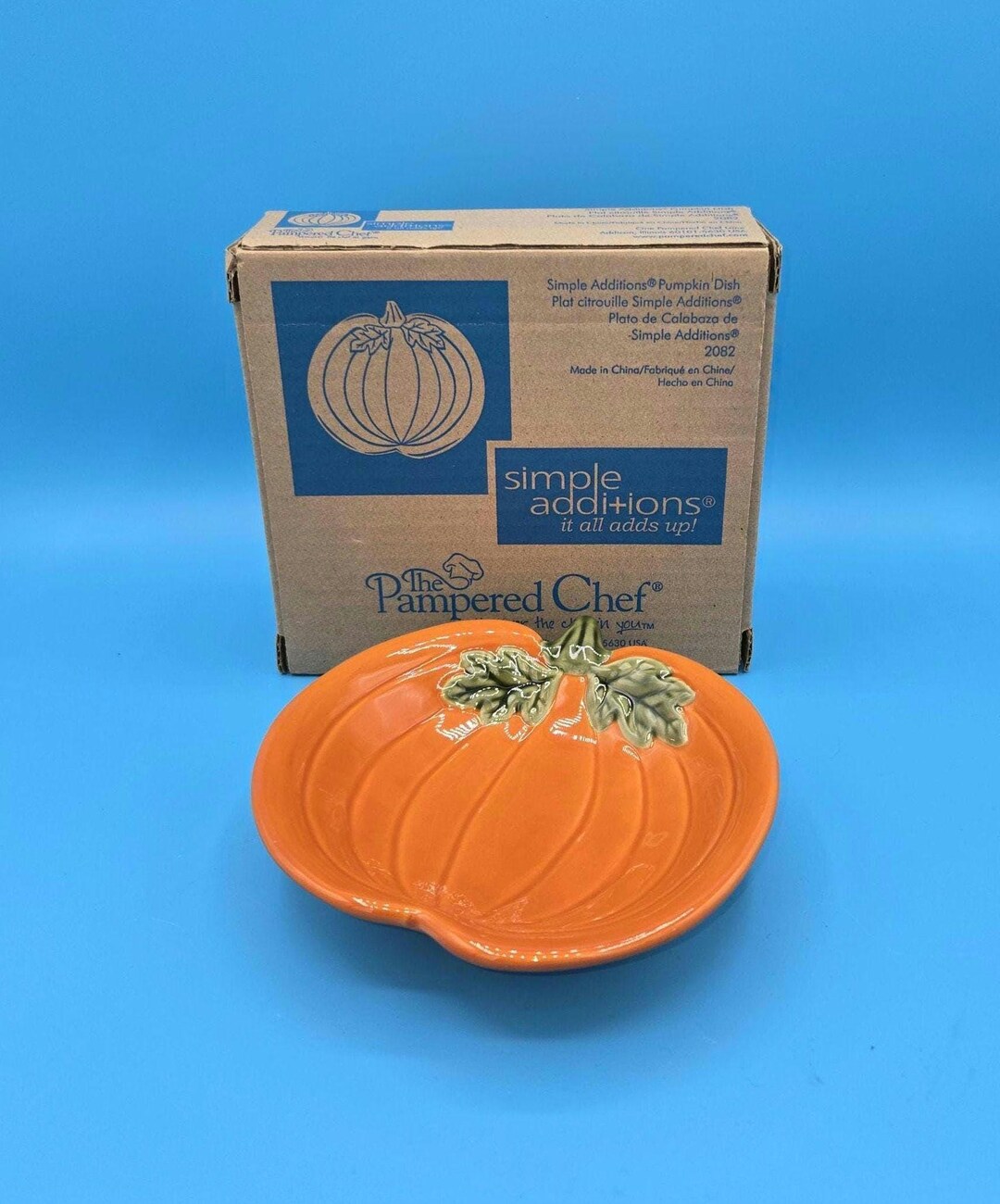 The Pampered Chef Simple Additions Ceramic Pumpkin Dish 2082 New in ...