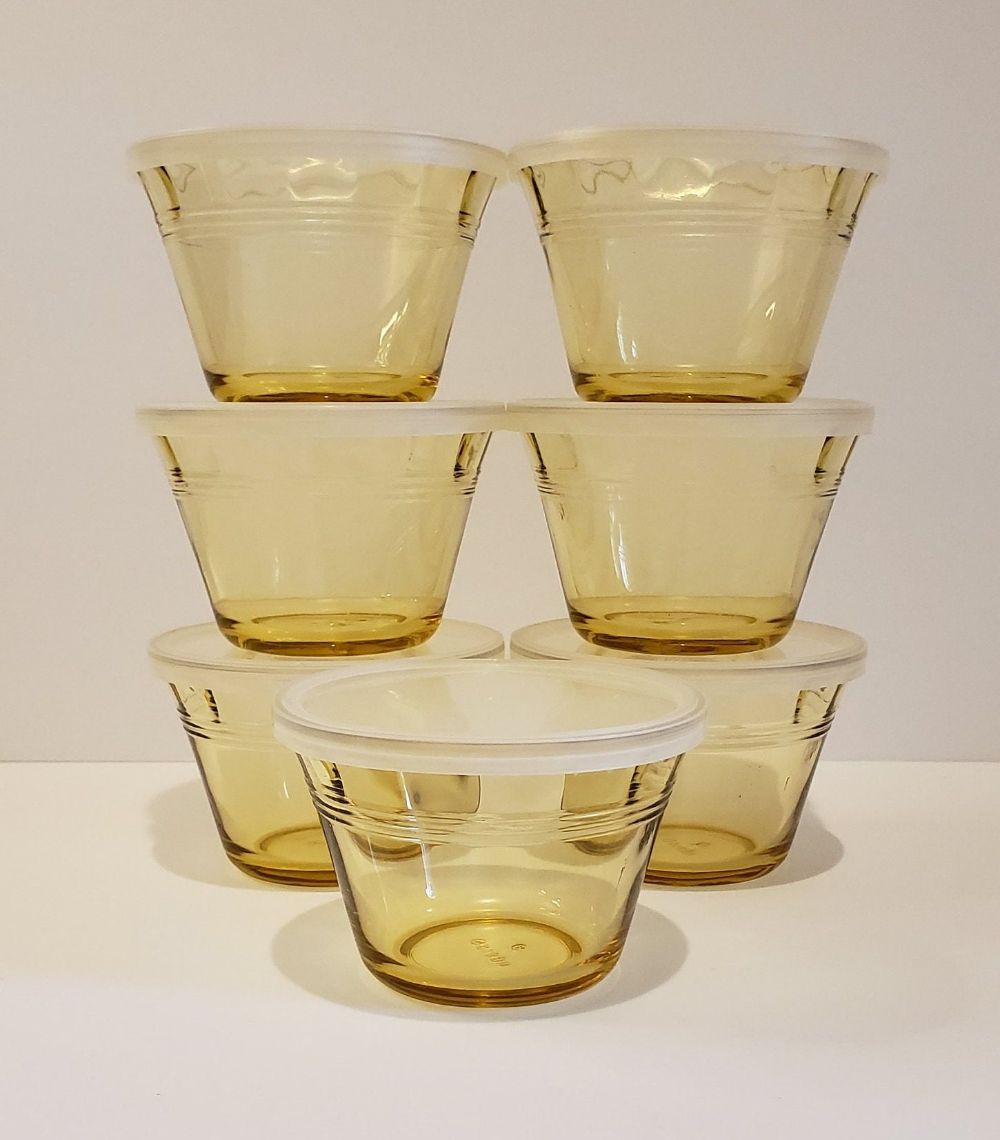 Amber Glass Custard Cups With Lids Baking Cups Individual Cups ...