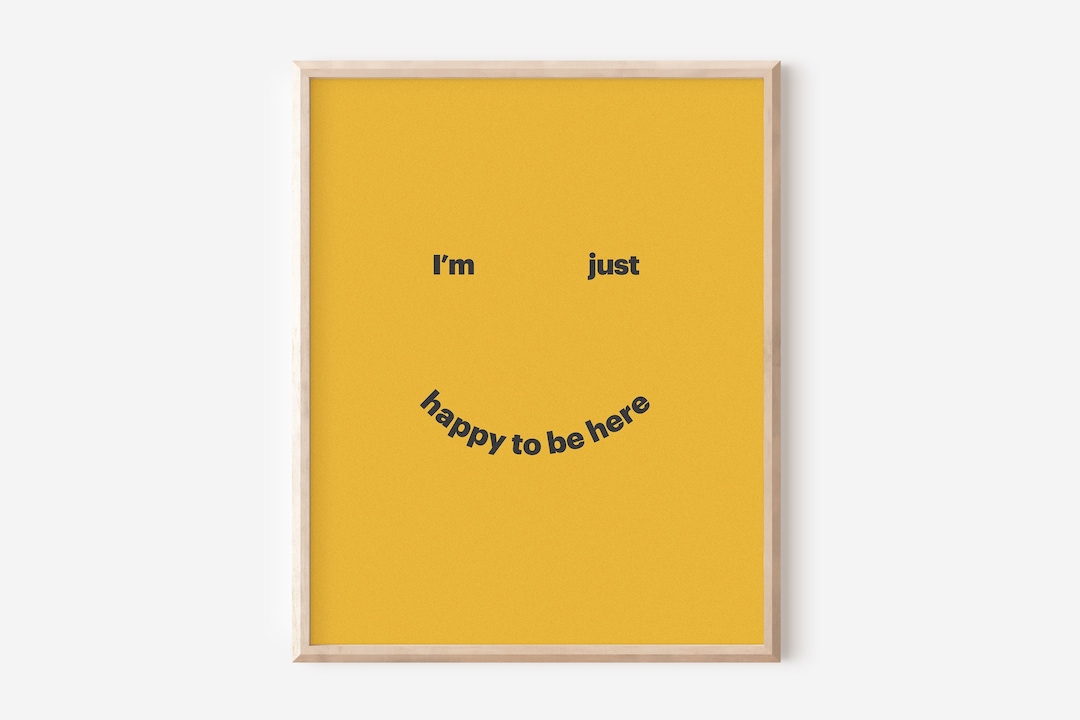 Happy Quote Typography Print, Unframed Print, Wall Art - Etsy