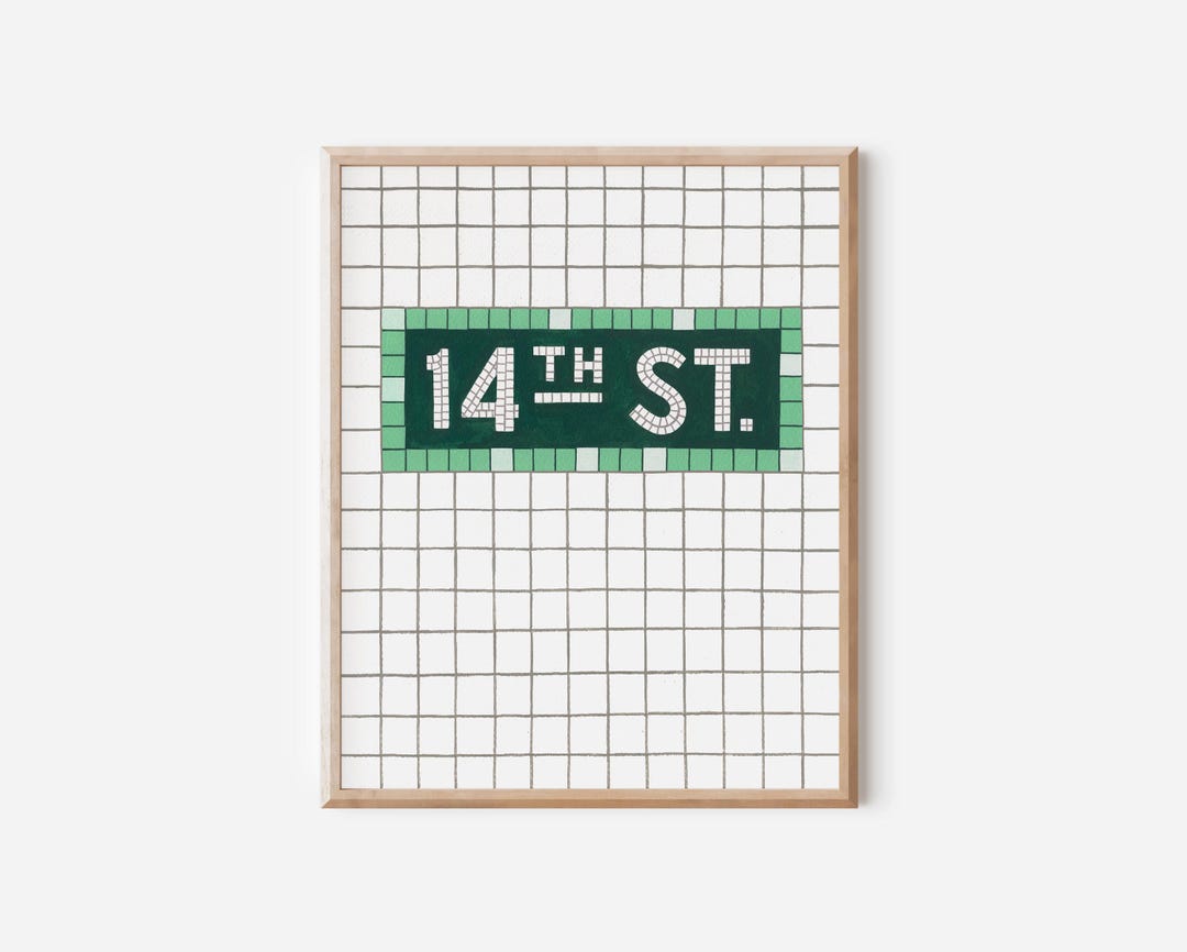 14th St Subway Sign Art Print: New York Illustration - Etsy
