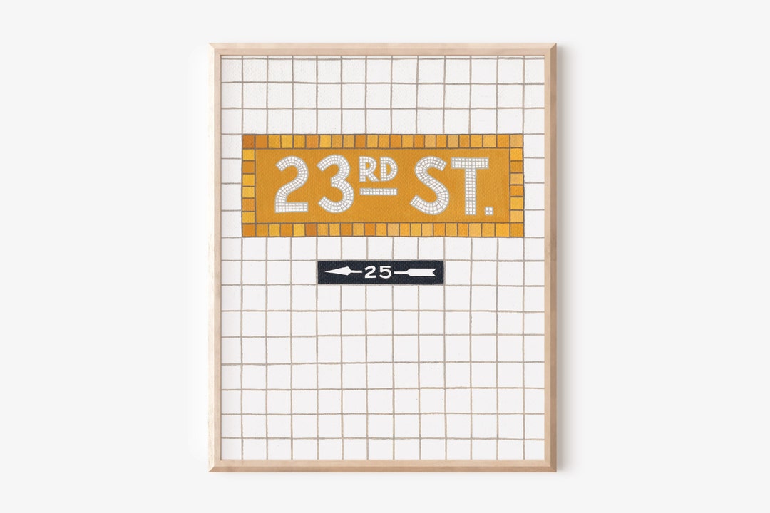 New York Subway Art, Subway Sign Wall Art, New York Illustration Art ...