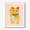 Maneki Neko Print | Lucky Cat Wall Art | Wall Decor | Japanese Print ...