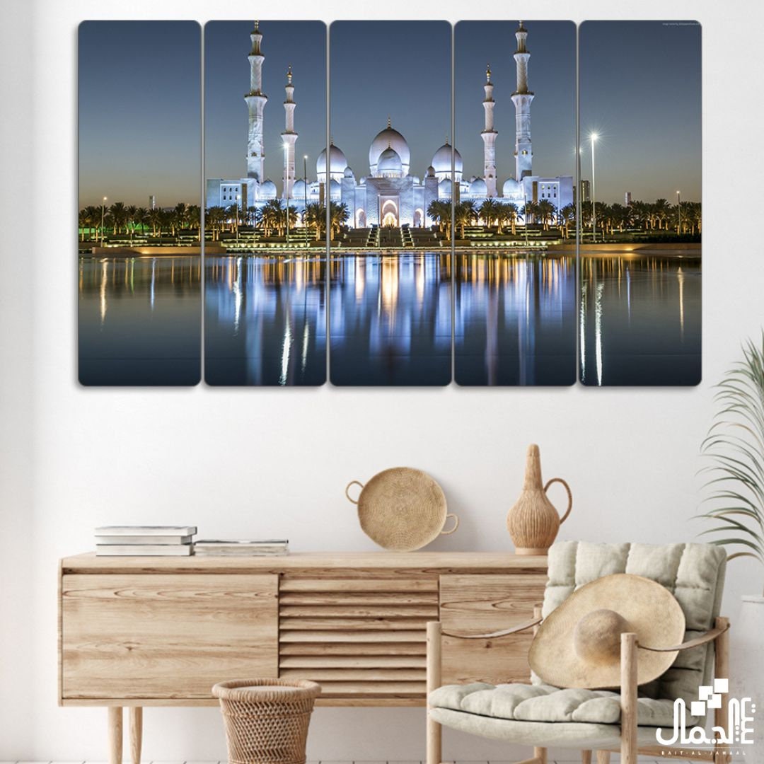 Sheikh Zayed Grand Mosque Wall Art, Abu Dhabi Wall Art, Wooden Islamic ...