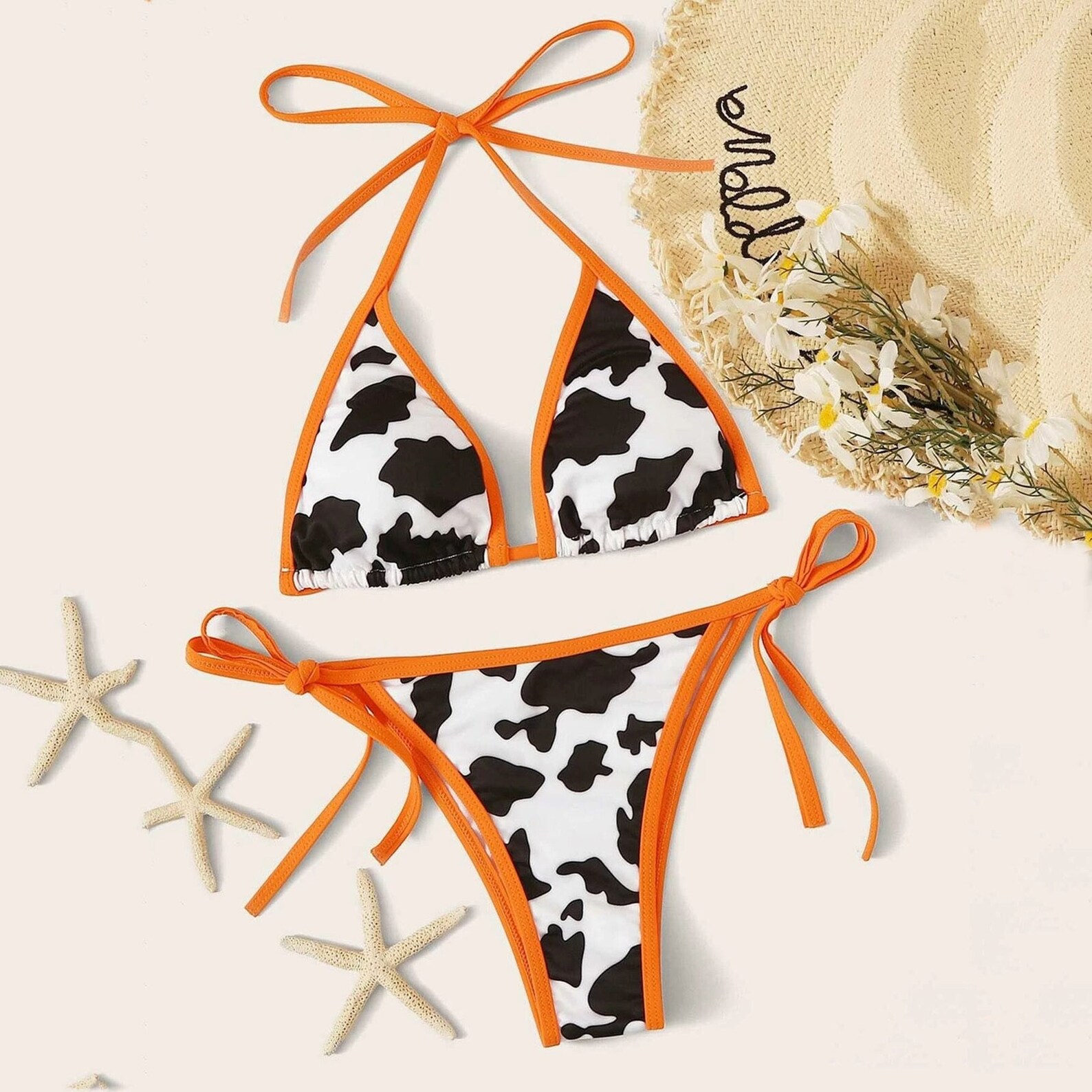New Sexy Bikinis Cow Print Push Up Bikini 2021 Padded Bra Etsy