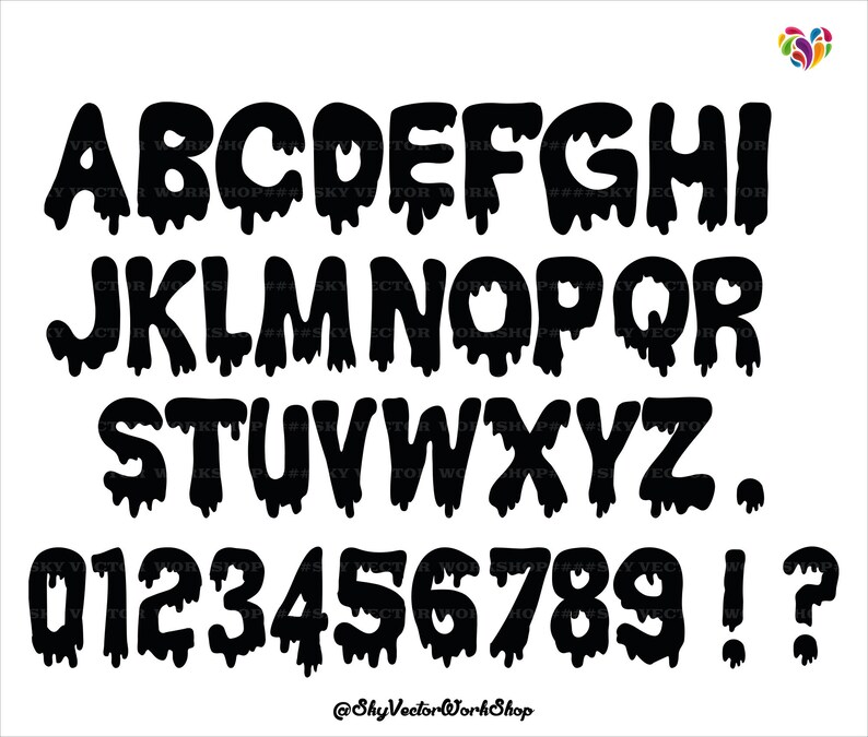 Dripping Font SVG Dripping Alphabet Cut Files Svg File for | Etsy
