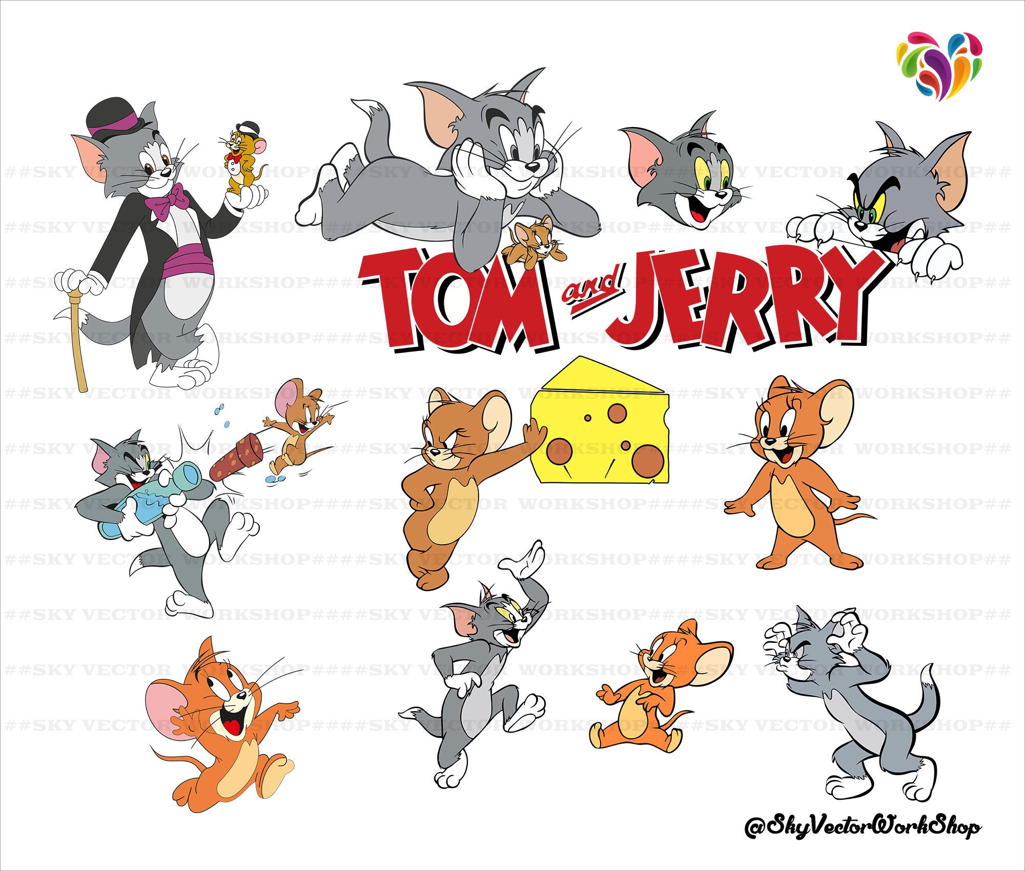 Tom and Jerry Svg BundleTom Cat Svg Jerry Svg Tom and Jerry | Etsy