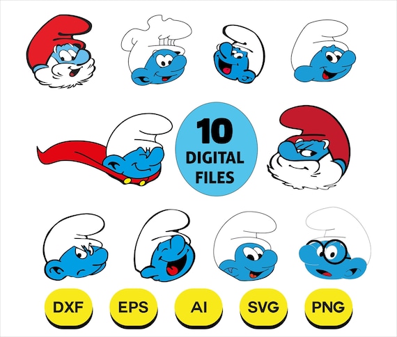 Smurfs Head Svg Smurfs Cricut Smurfs Clipart Smurf Head Cut - Etsy