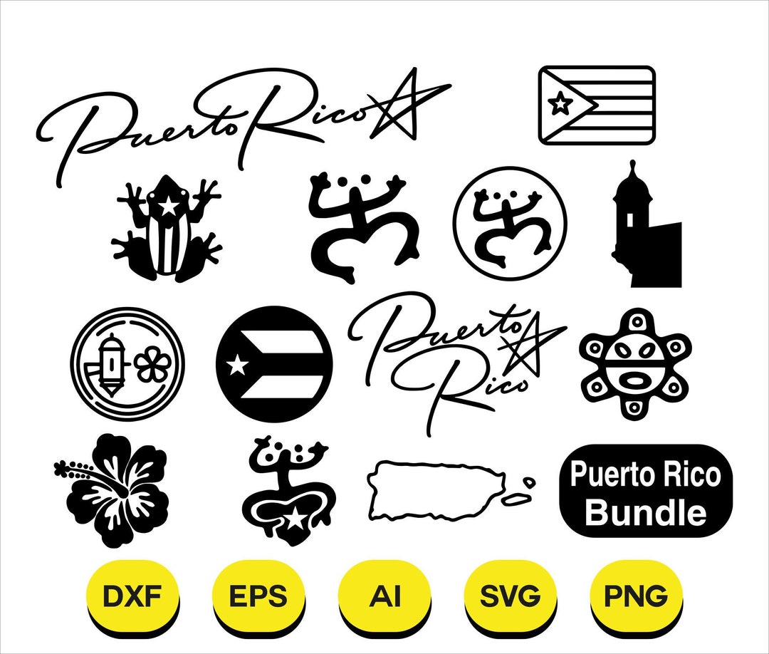 Puerto Rico Bundle Svg, Puerto Rico Png, Taino Svg, Garita Svg, Puerto Flag Svg, Coqui Svg ...