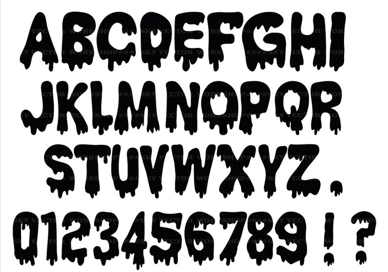 Tropfende Schrift SVG Tropfendes Alphabet Schnittdateien - Etsy.de