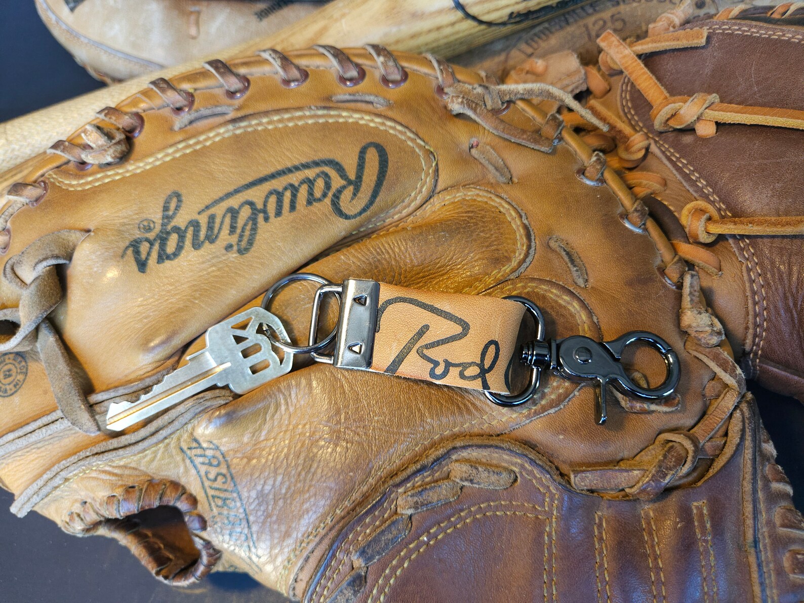 Baseball Mitt Leather Lanyard Keychain - Etsy
