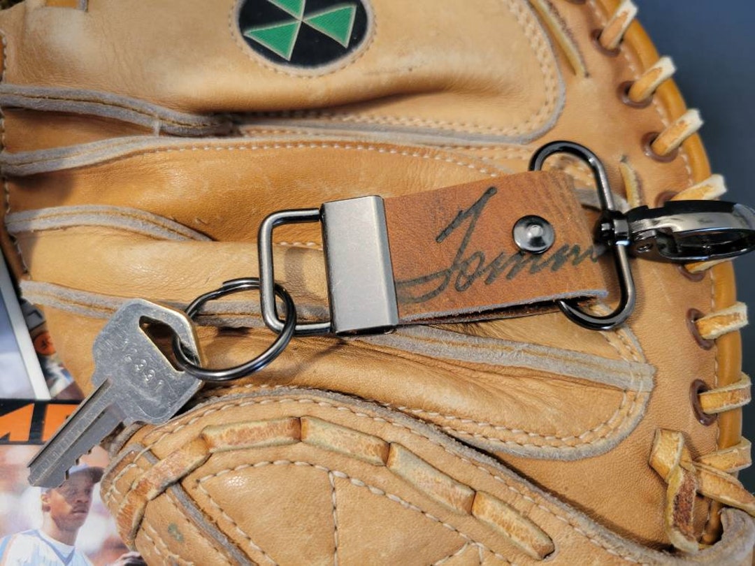Baseball Mitt Leather Keychain Lanyard - Etsy