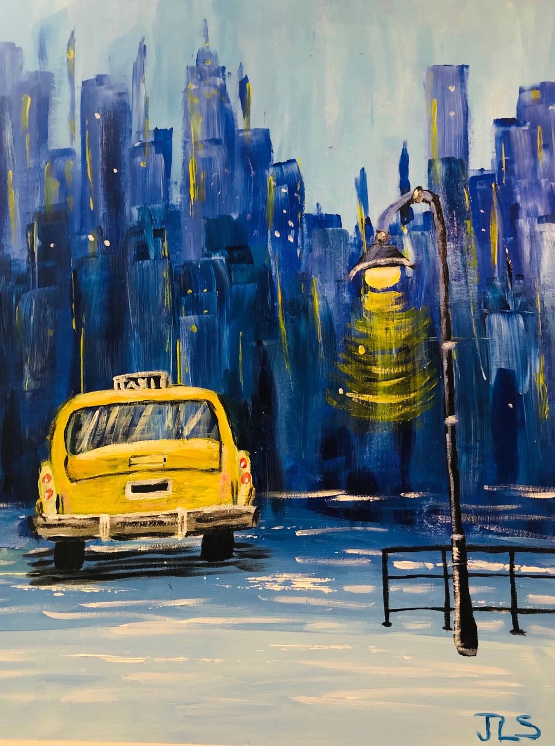 Art Print Taxi Cab, 9 X 12 Print of Hand Painted Artwork - Etsy
