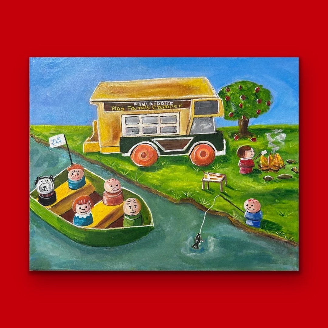 Painting 16 X 20 Fisher Price Little People, Original Acrylic on Canvas ...