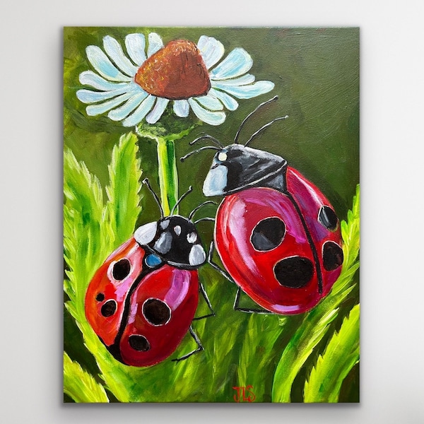 Ladybug Painting - Etsy